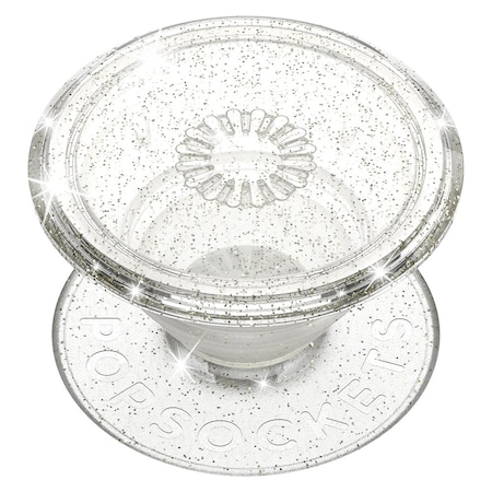 Popsockets PopGrip, Clear Glitter Silver 805149 | Zoro